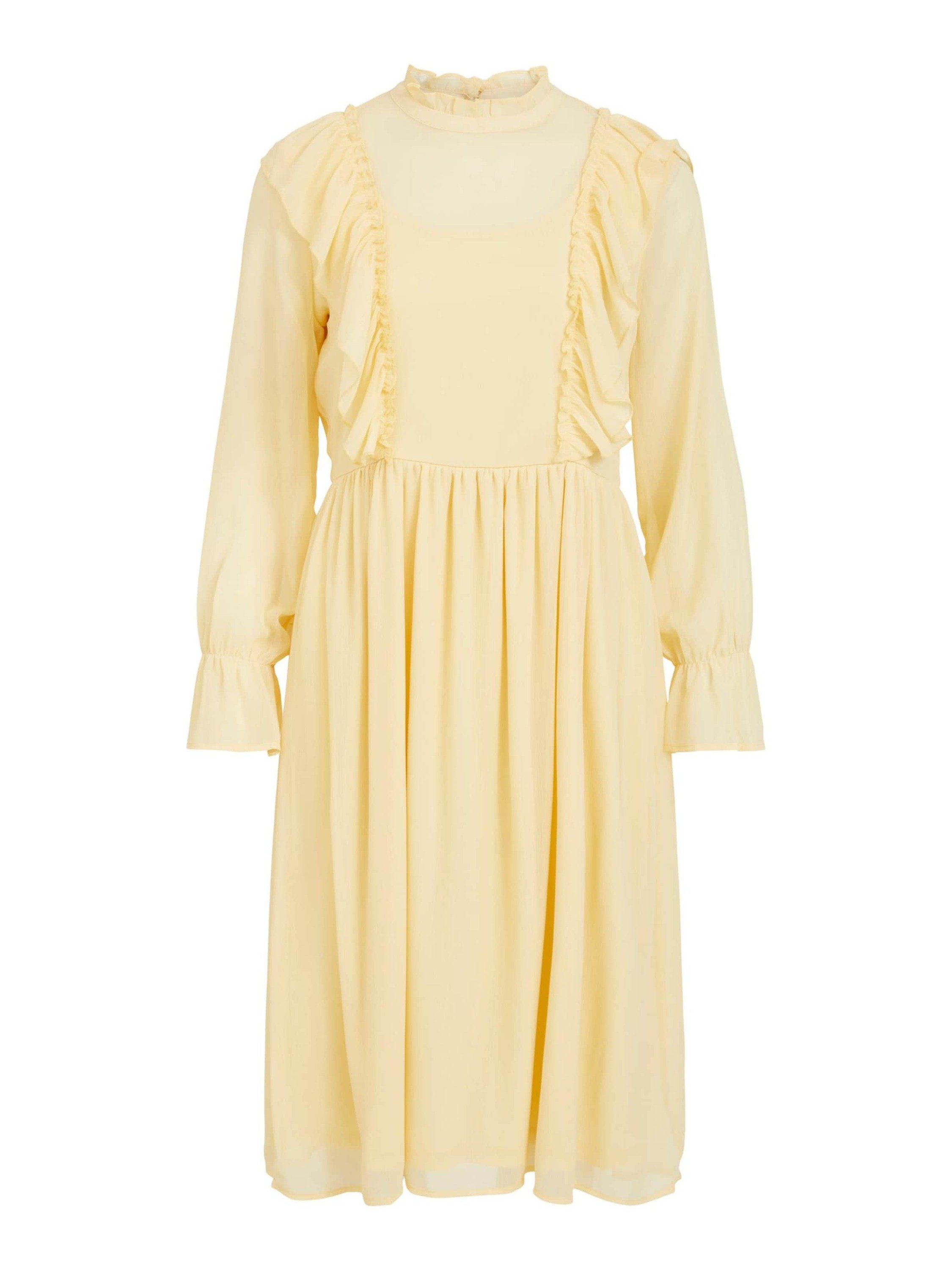 Vila Blusenkleid Ashlynn 1 Tlg Cut Outs Drapiertgerafft Rüschen