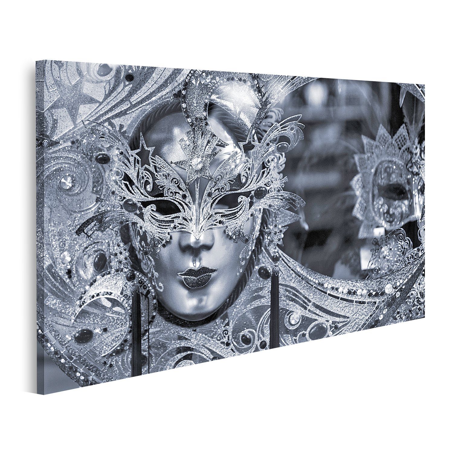 islandburner Leinwandbild Bild auf Leinwand Schwarzes und weißes Bild der traditionellen Karneva