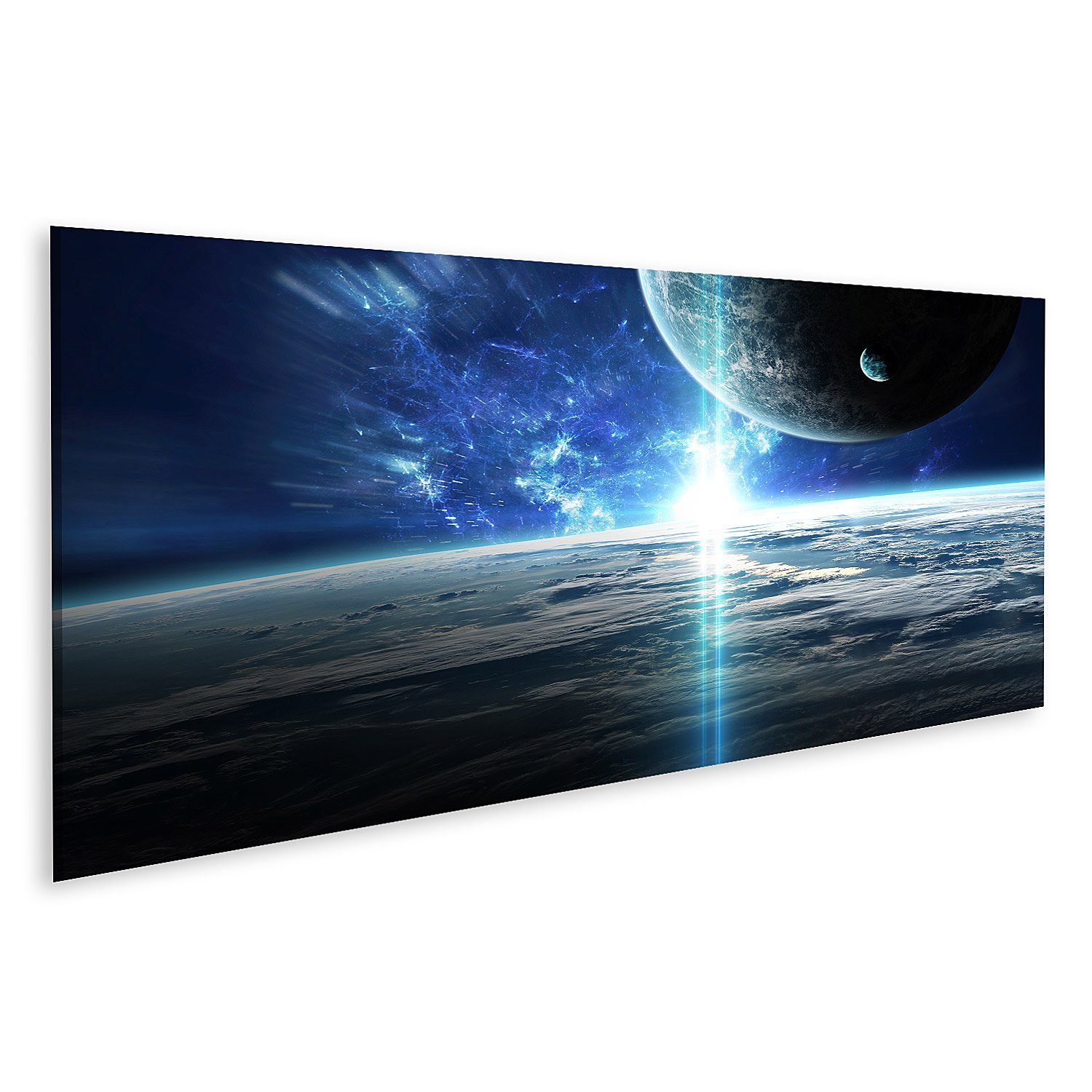 islandburner Leinwandbild »Bild auf Leinwand Universum Szene mit Planeten Sterne und Galaxien ...
