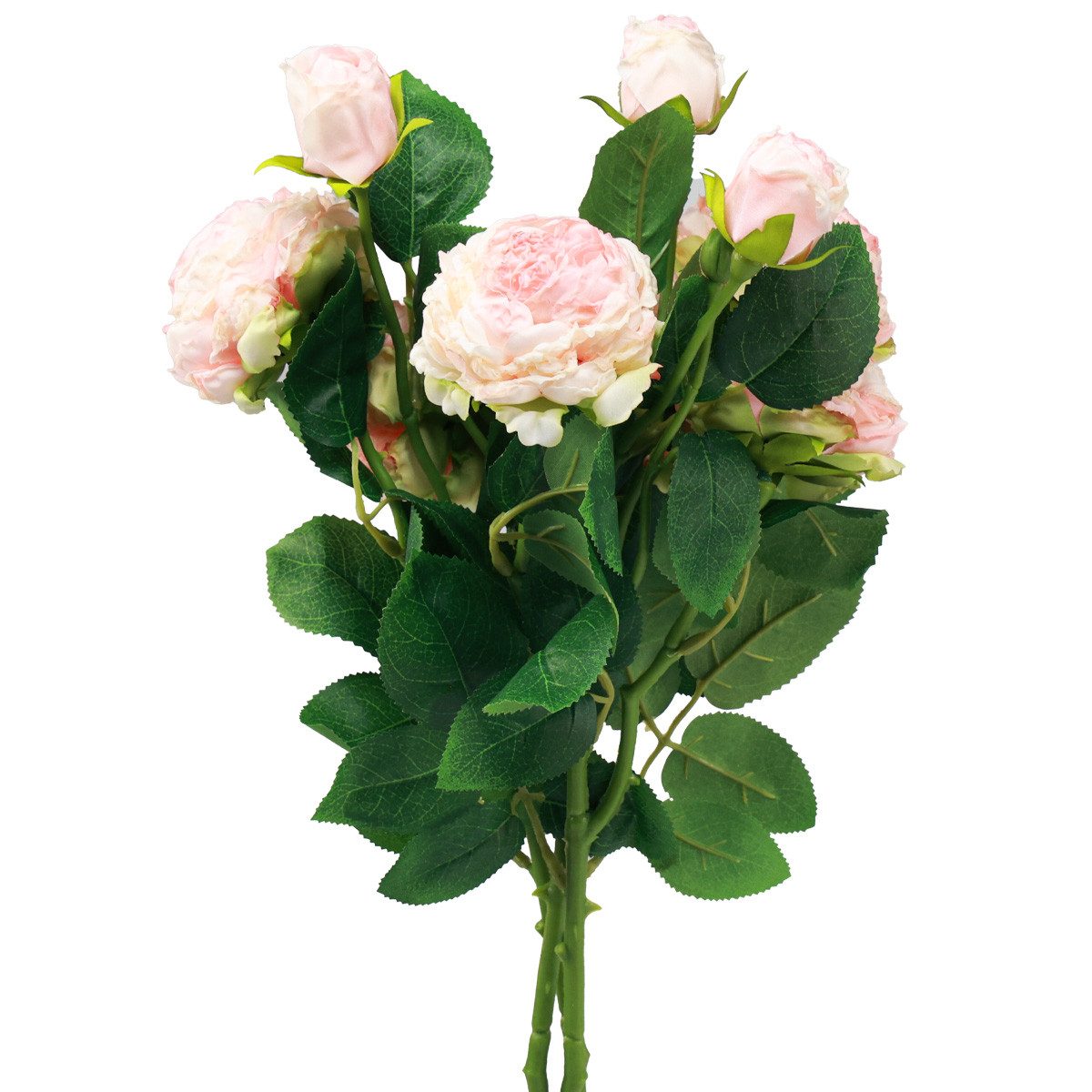 Kunstblume Kunstrosen Rosa Creme Vintage Dry Look Real Touch Deko 53cm
