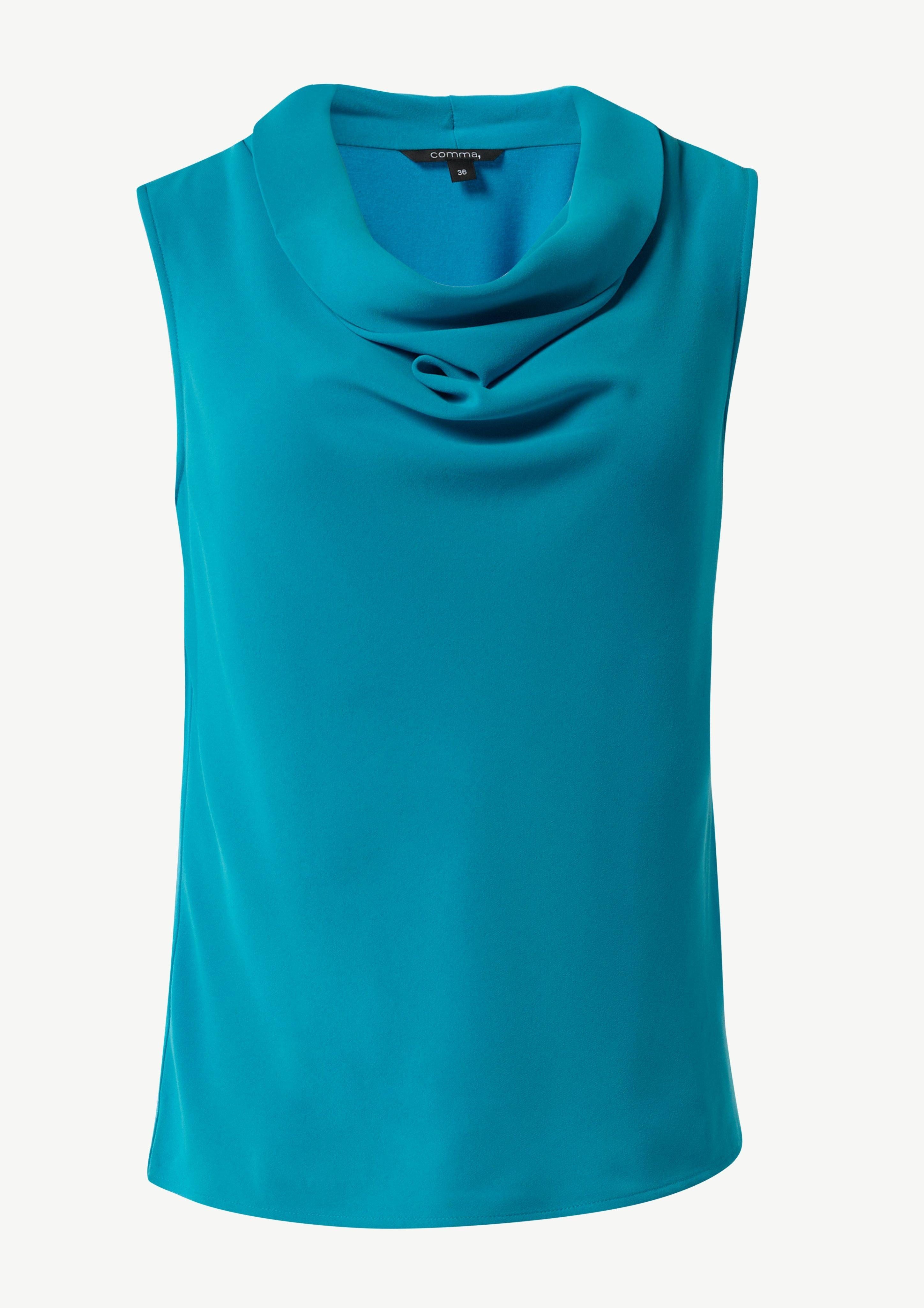 Comma Shirttop T Shirt Mit Wasserfall Ausschnitt