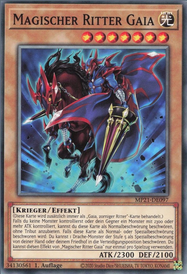 Recollectibles Sammelkarte Yugioh Karte Magischer Ritter Gaia Deutsch