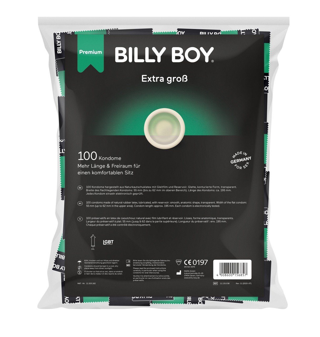 Billy Boy Kondome BILLY BOY XXL 100er Btl., Freizeit