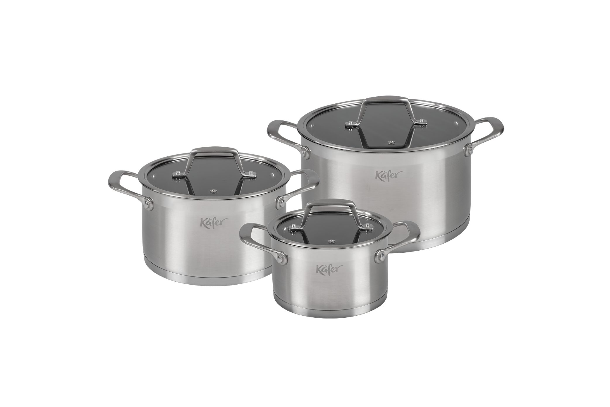 Käfer Topf-Set Kaefer EDELSTAHL TOPFSET 3-tlg.: