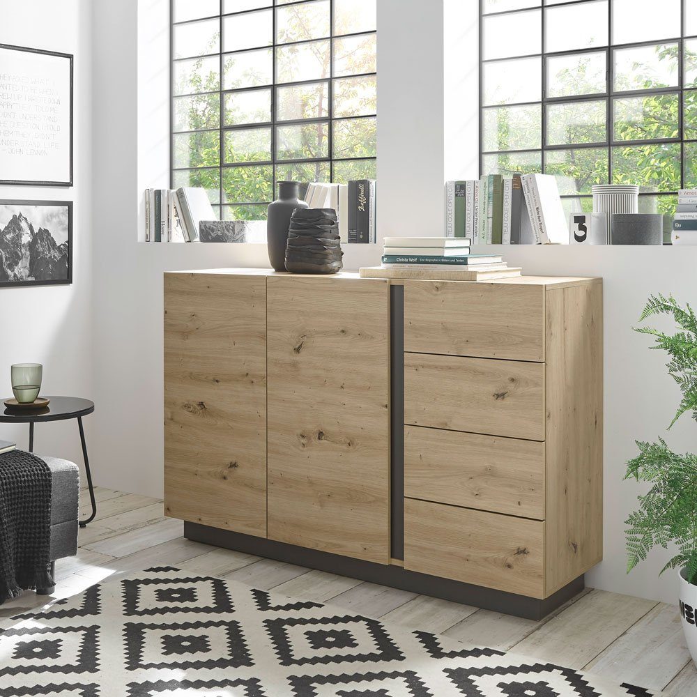 Lomadox Sideboard Cardiff 61 Artisan Nb Mit Absetzungen In Graphit