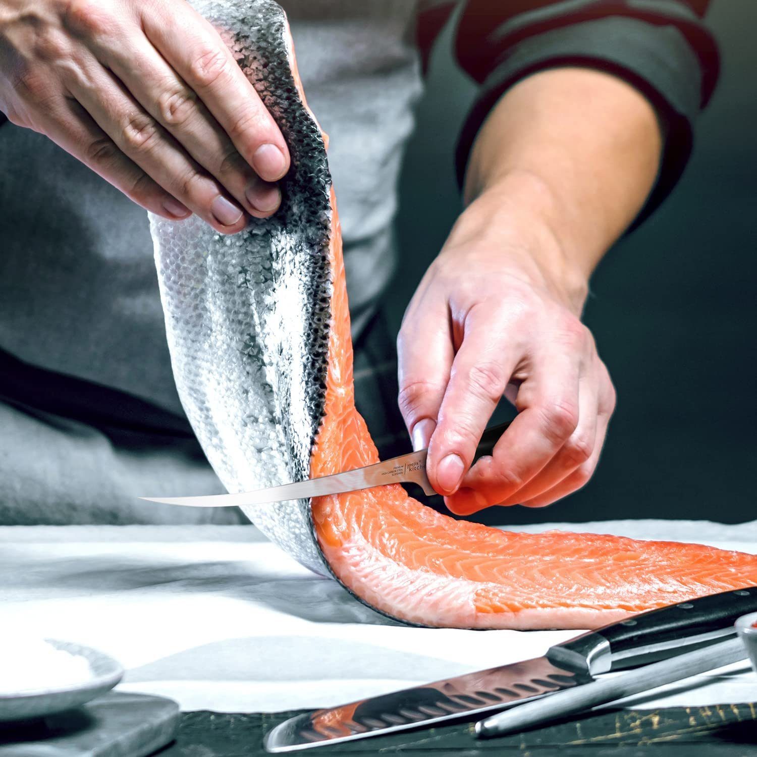 JOEJI’S KITCHEN Fischmesser Filetiermesser Fisch 32 cm scharf aus ...