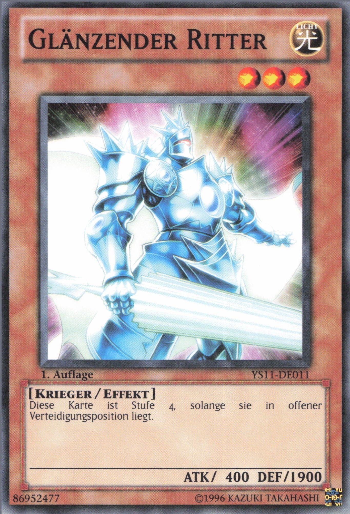 Recollectibles Sammelkarte Yugioh Karte Glänzender Ritter Deutsch Yu