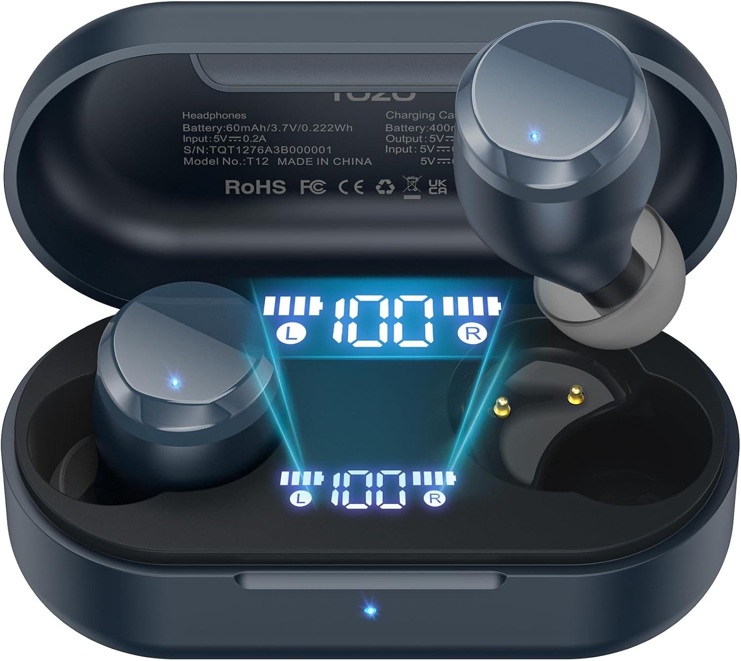 TOZO Kabellos Bluetooth 5.3 ENC Noise Cancelling 55 Std Spielzeit In-Ear-Kopfhörer (Kabelloses ...