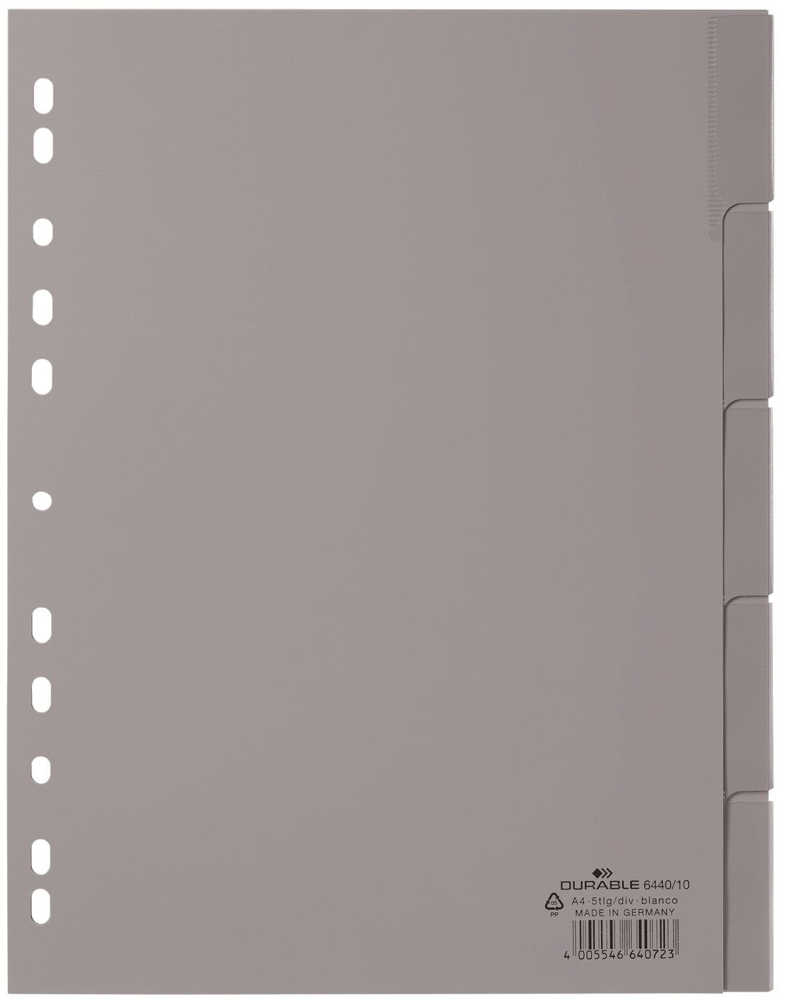 DURABLE Aktenordner Vollformat 1-5 grau 5-teilig mit Wechseltaben, 1 ...