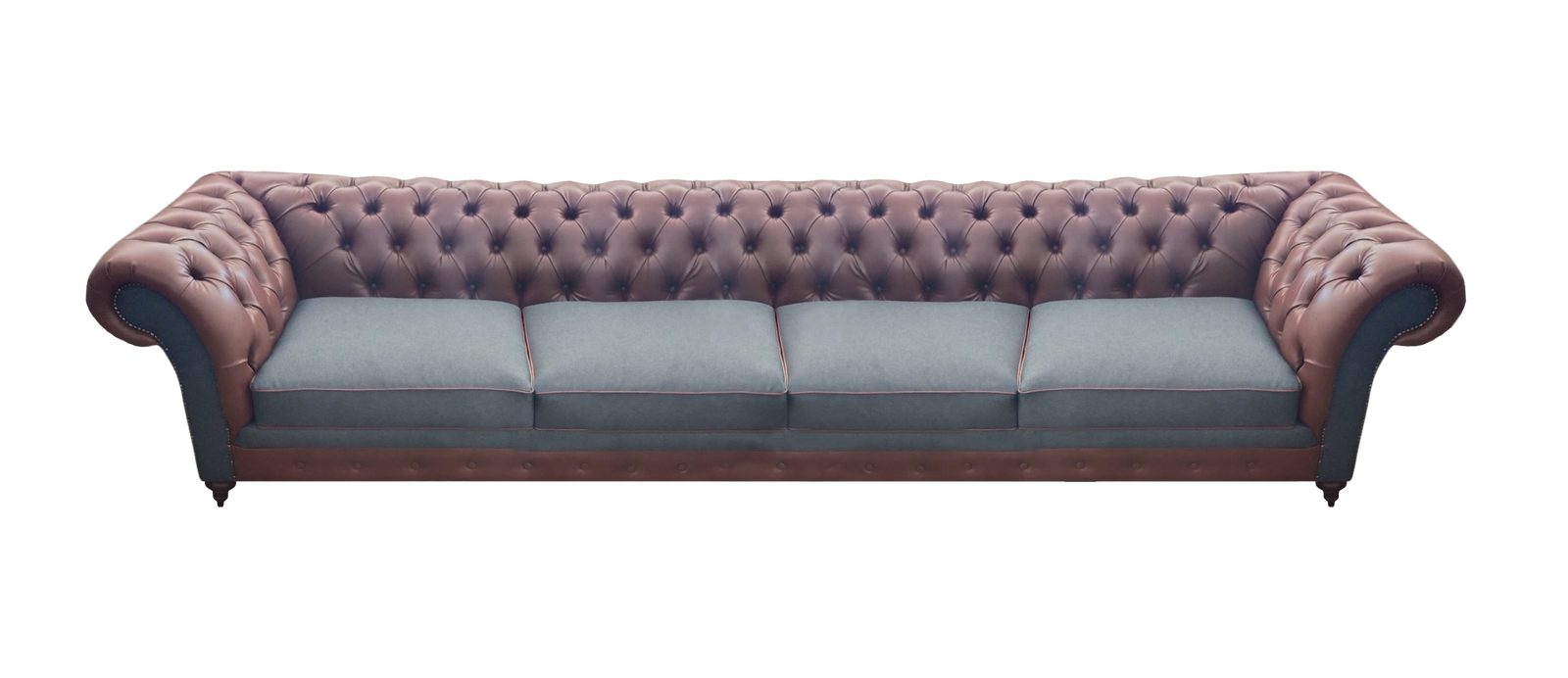 Jvmoebel Chesterfield Sofa Braun Sofa Couch Viersitzer Leder