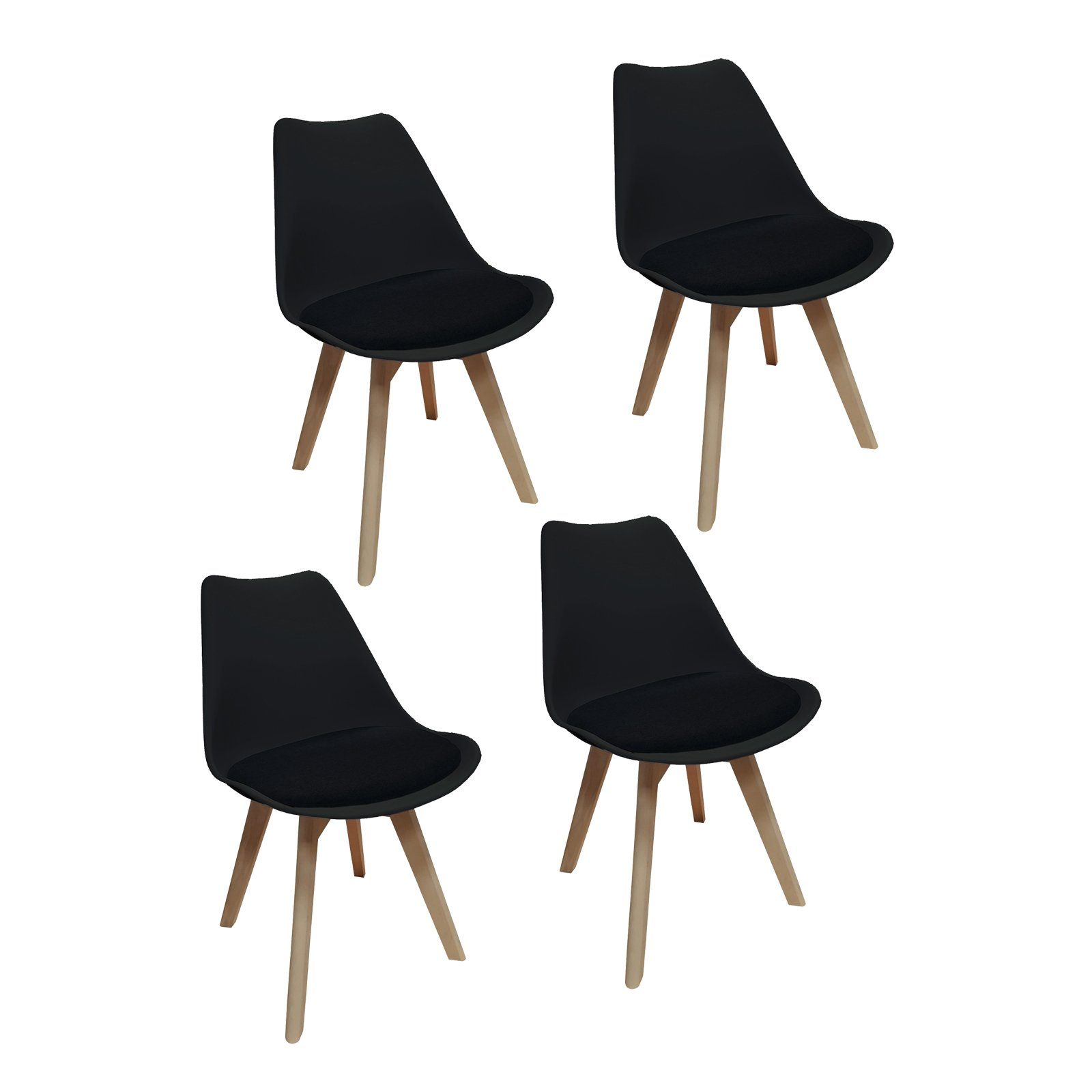 Hti Living Esszimmerstuhl Stuhl 4er Set Atlanta Schwarz Webstoff