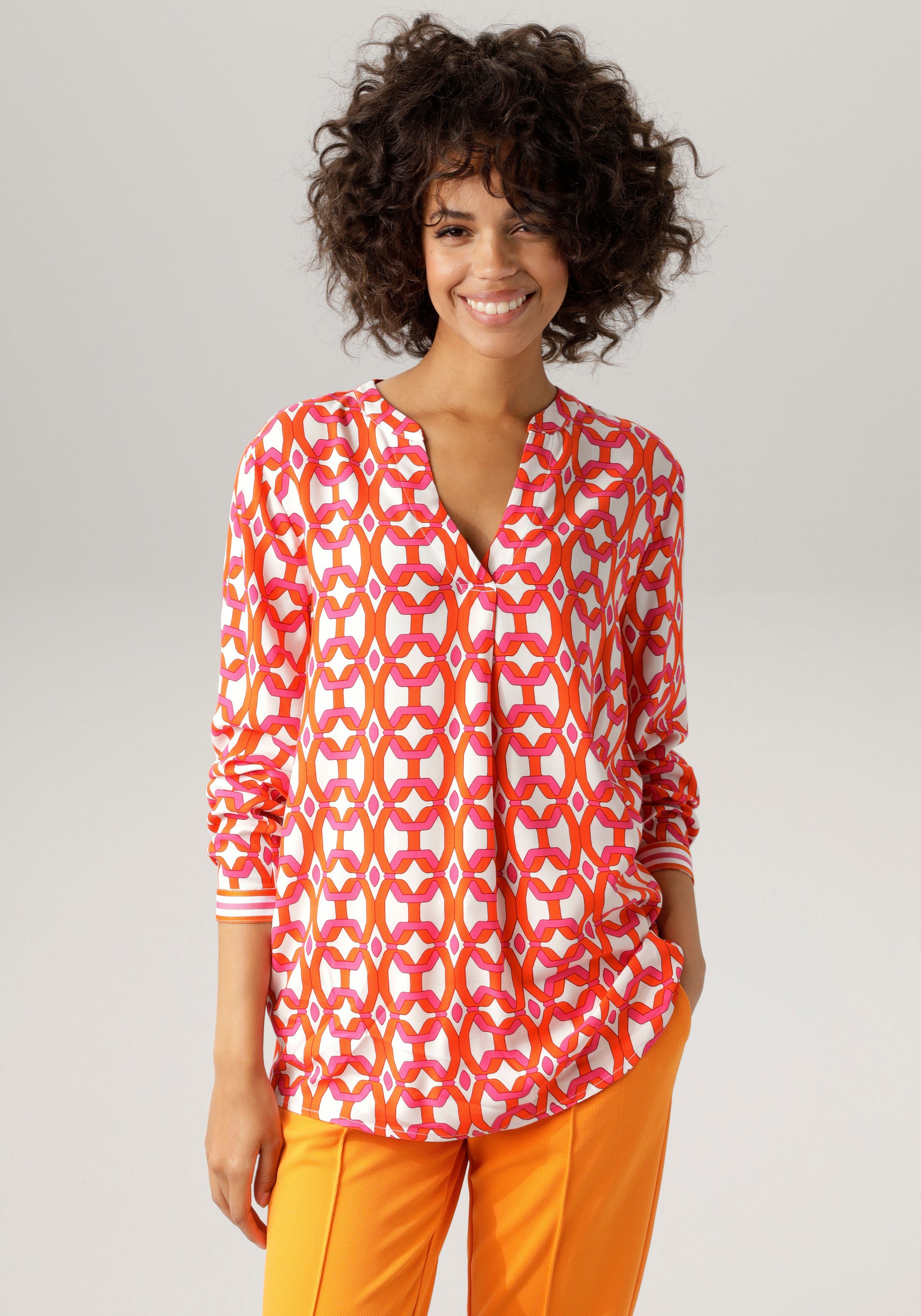 Aniston Casual Schlupfbluse Mit Extravagantem Graphischem Druck