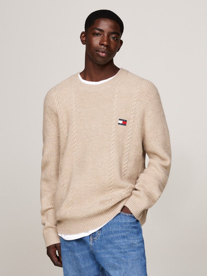 Tommy Jeans Sweatshirt Tjm Slim Cable Knit Cneck Mit Bestickten