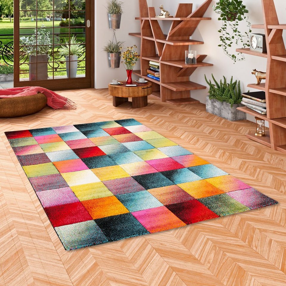 Pergamon Designteppich Designer Teppich Maui Modern Karo Rechteckig