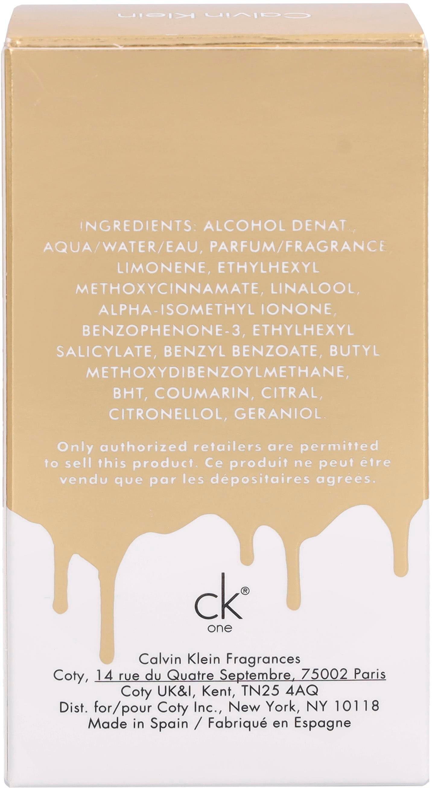 Calvin Klein Eau de Toilette CK One Gold, Holziger Unisex-Duft mit ...