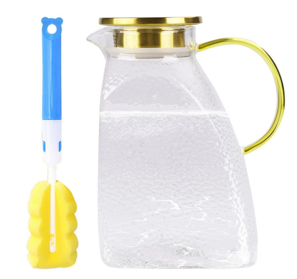 Homewit Wasserkaraffe 18 Liter Glaskaraffe Mit Deckel Mit Edelstahl
