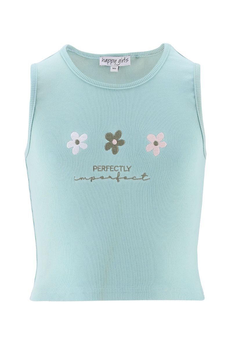 happy girls Ripptanktop Ripptop Stickerei Blumen (1-tlg) edles ...