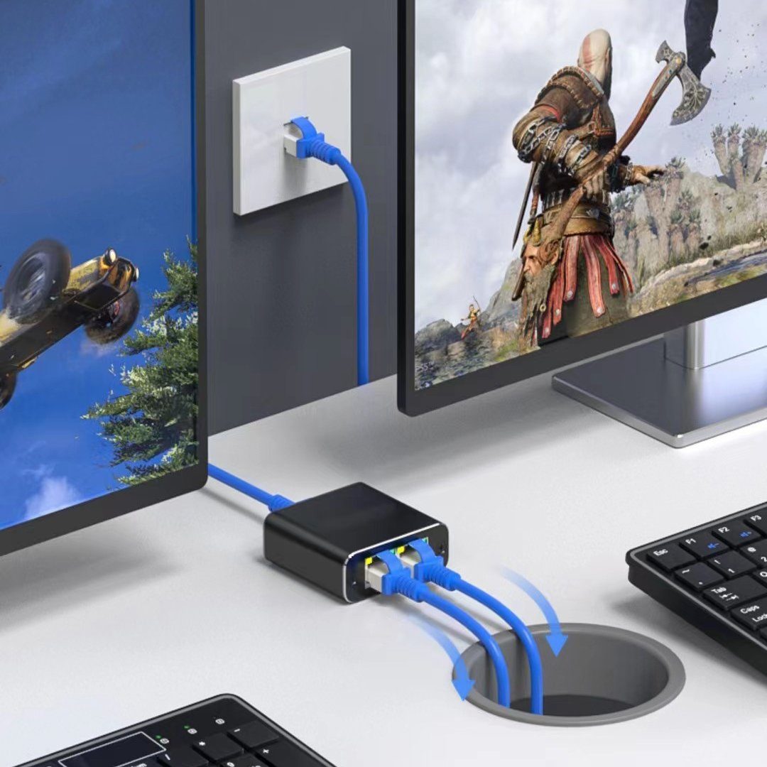 Bolwins Splitter B19CRJ45 Ethernet Splitter 1:2 LAN Adapter Verteiler ...