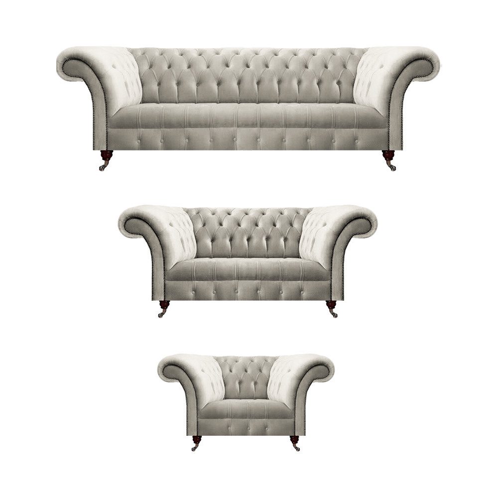 Jvmoebel Chesterfield Sofa Luxus Weiß Sofagarnitur Modern Set