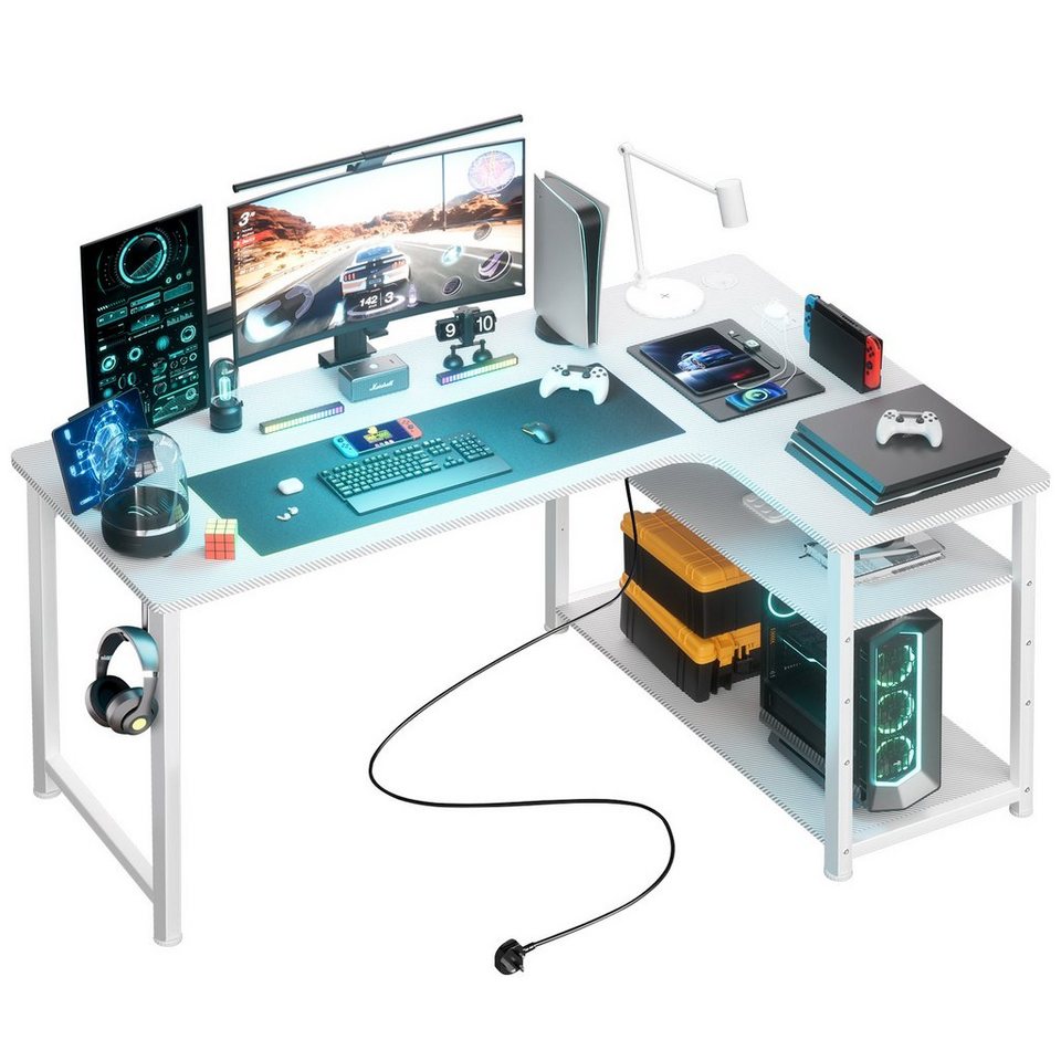 Gtplayer Gamingtisch Eckschreibtisch Schreibtisch Mit Regal Usb