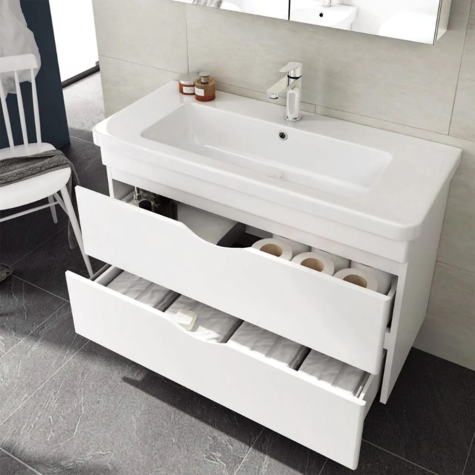Alpenberger Badmöbel Set Funktionales Badezimmer Möbel Set In Zeitlosem