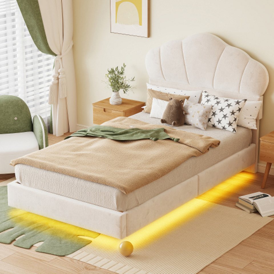 Xdeer Polsterbett Polsterbett 90200 Cm Mit Led Lichtleiste