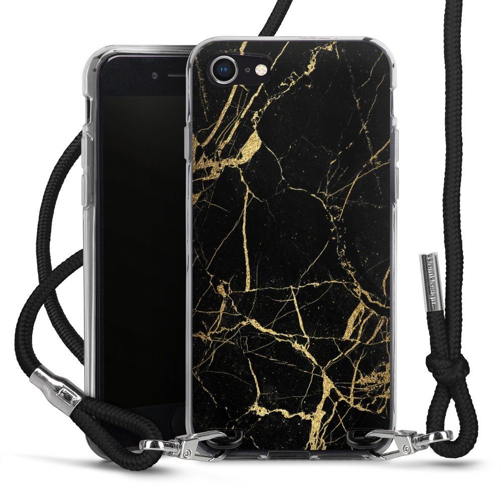 Deindesign Handyhülle Marmor Schwarz Muster Blackgoldmarble Look Apple