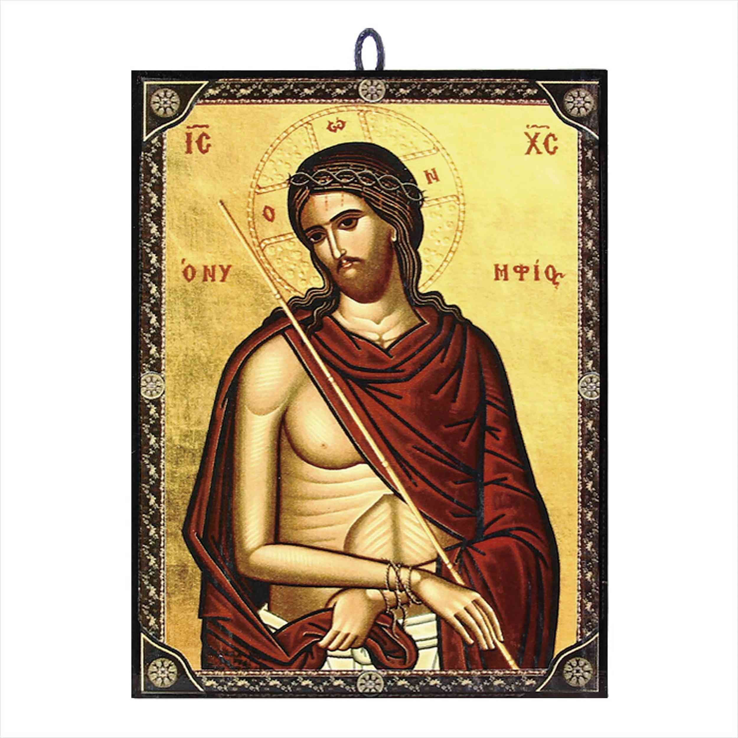 NKlaus Bild Ikone Dornen Gekrönte Jesus orthodox Zertifizierte Reproduktion aus Gr, Religion ...