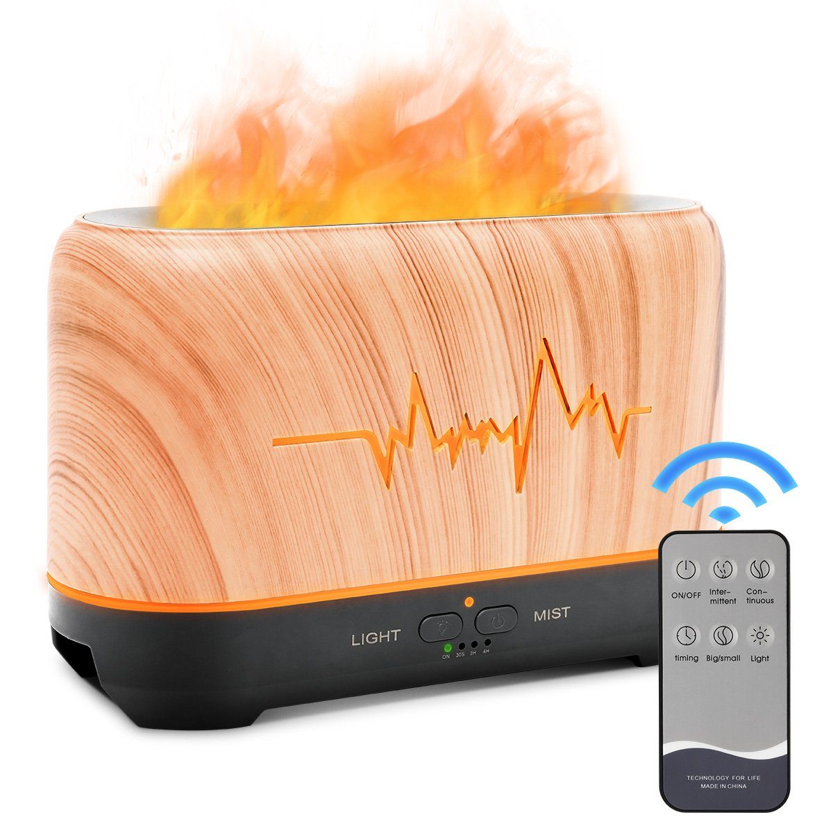 Mooho Luftbefeuchter Aroma Diffuser Mit Flammen Effekt Aroma