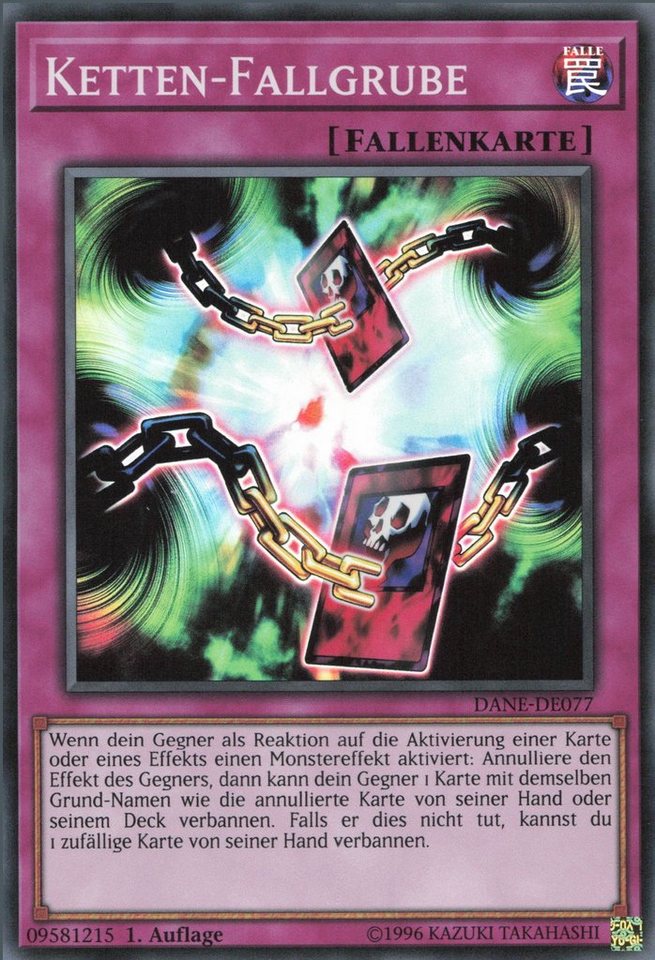 Recollectibles Sammelkarte Yugioh Karte Ketten Fallgrube Deutsch Yu Gi