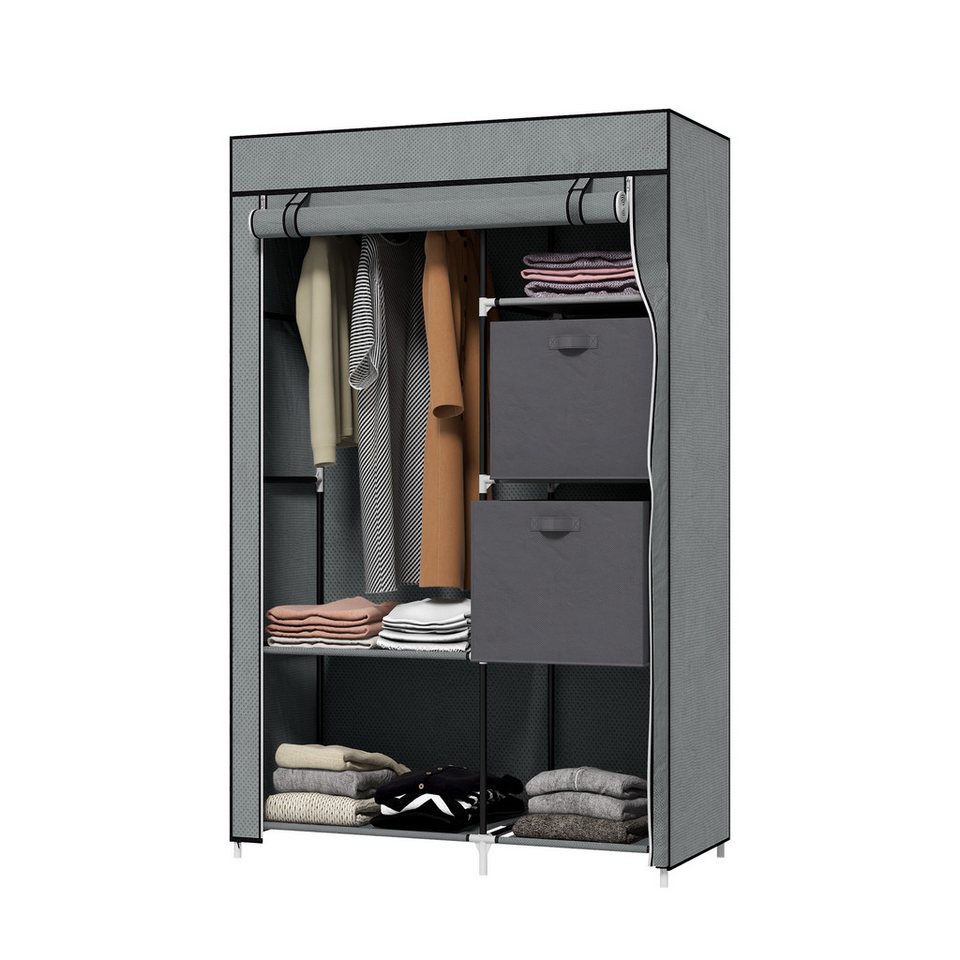 Homcom Stoffschrank Faltschrank Mit Schubladen Kleiderstange Garderobe