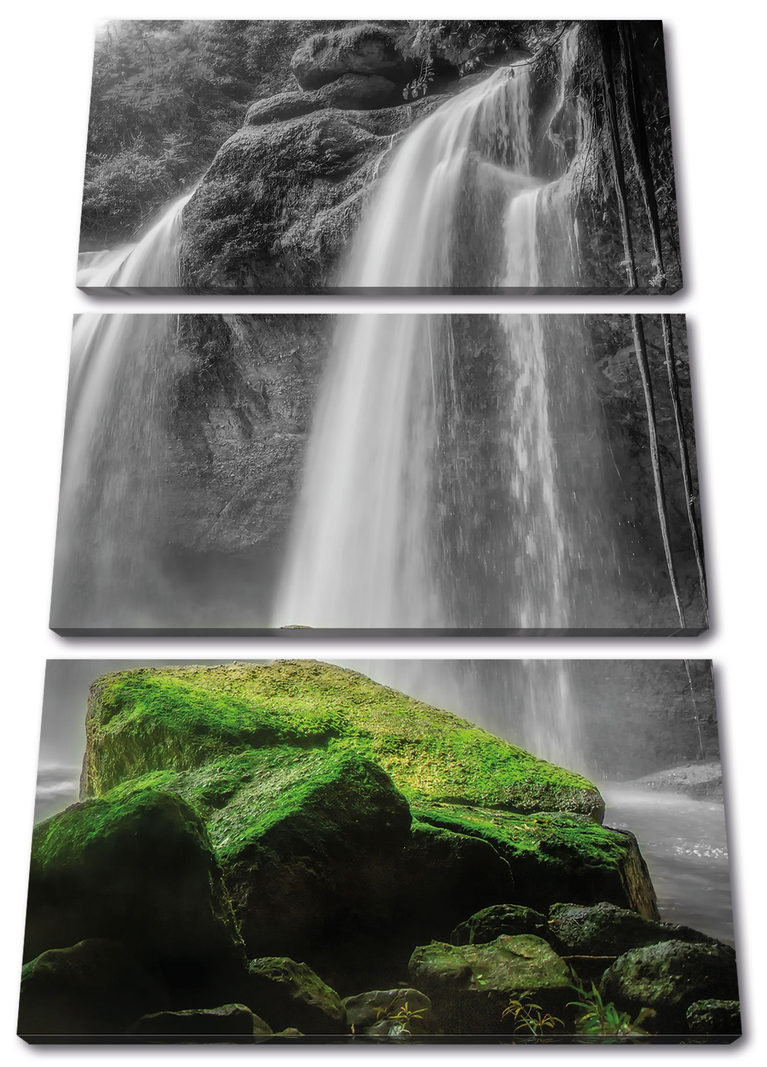 Pixxprint Leinwandbild traumhafter Wasserfall im Dschungel, traumhafter Wasserfall im Dschungel ...