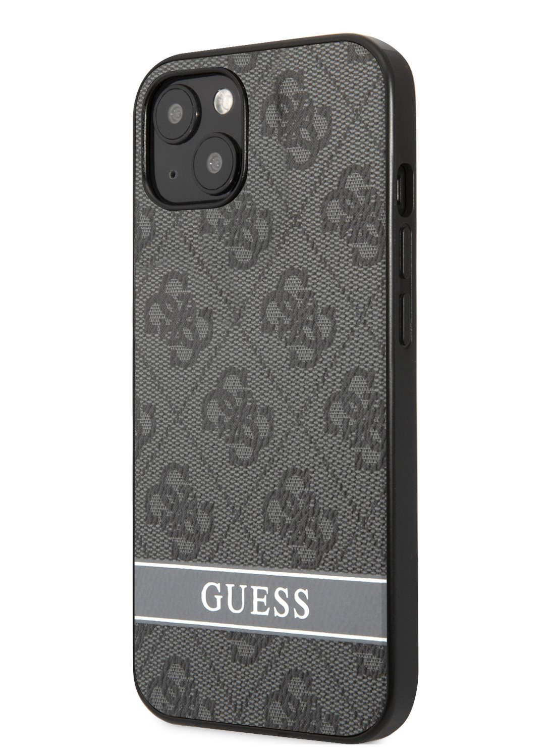 Guess Handyhülle Guess PU 4G Stripe Case für iPhone 13 grau Schutzhülle