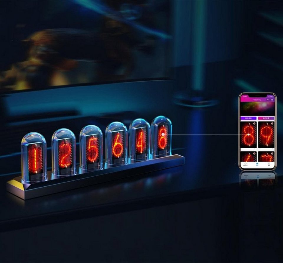 Autolock Wecker Rgb Tischuhrvintage Digitaler Weckerled Nixie Uhrrgb