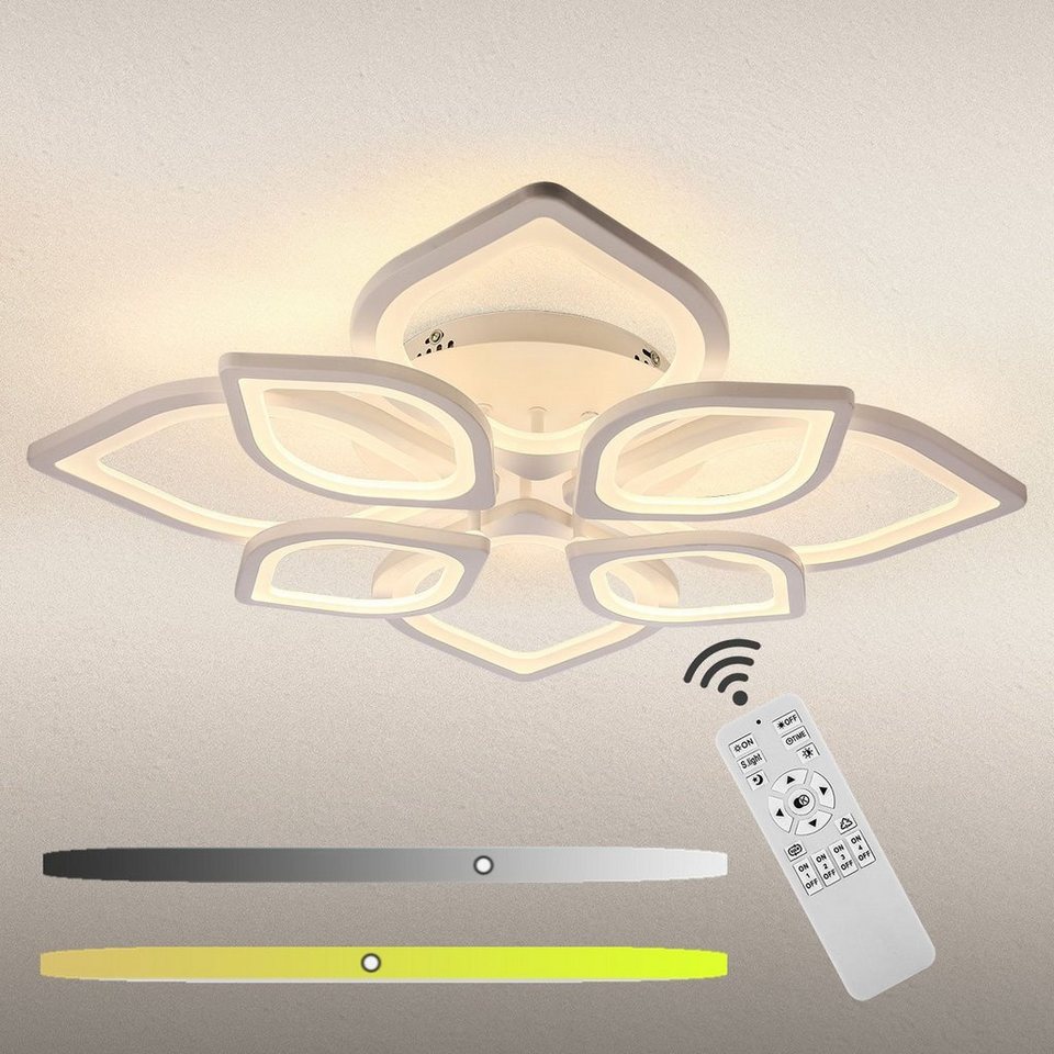 Letgospt Deckenleuchte 80w Modern Fernbedienung Dimmbar Wohnzimmerlampe