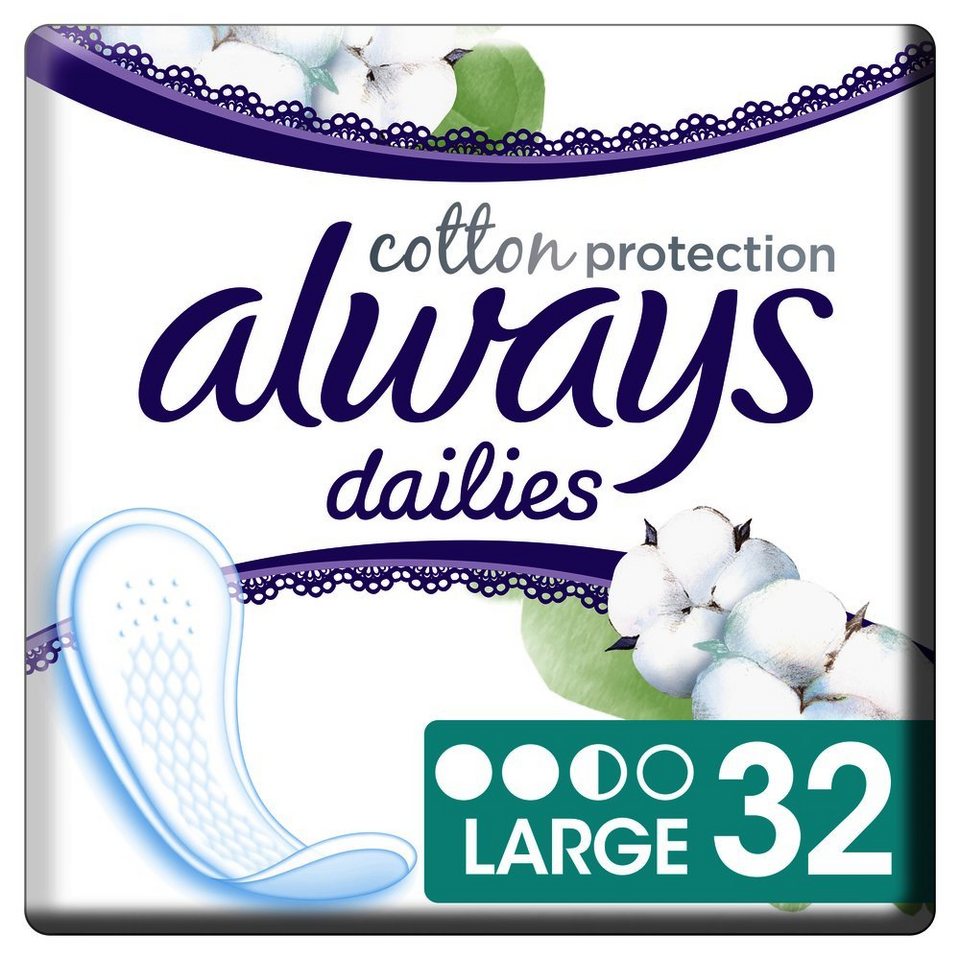 always Slip-Einlage always Slipeinlage Cotton Protection Large 32 always Slip-Einlage always Slipeinlage Cotton Protection Large 32