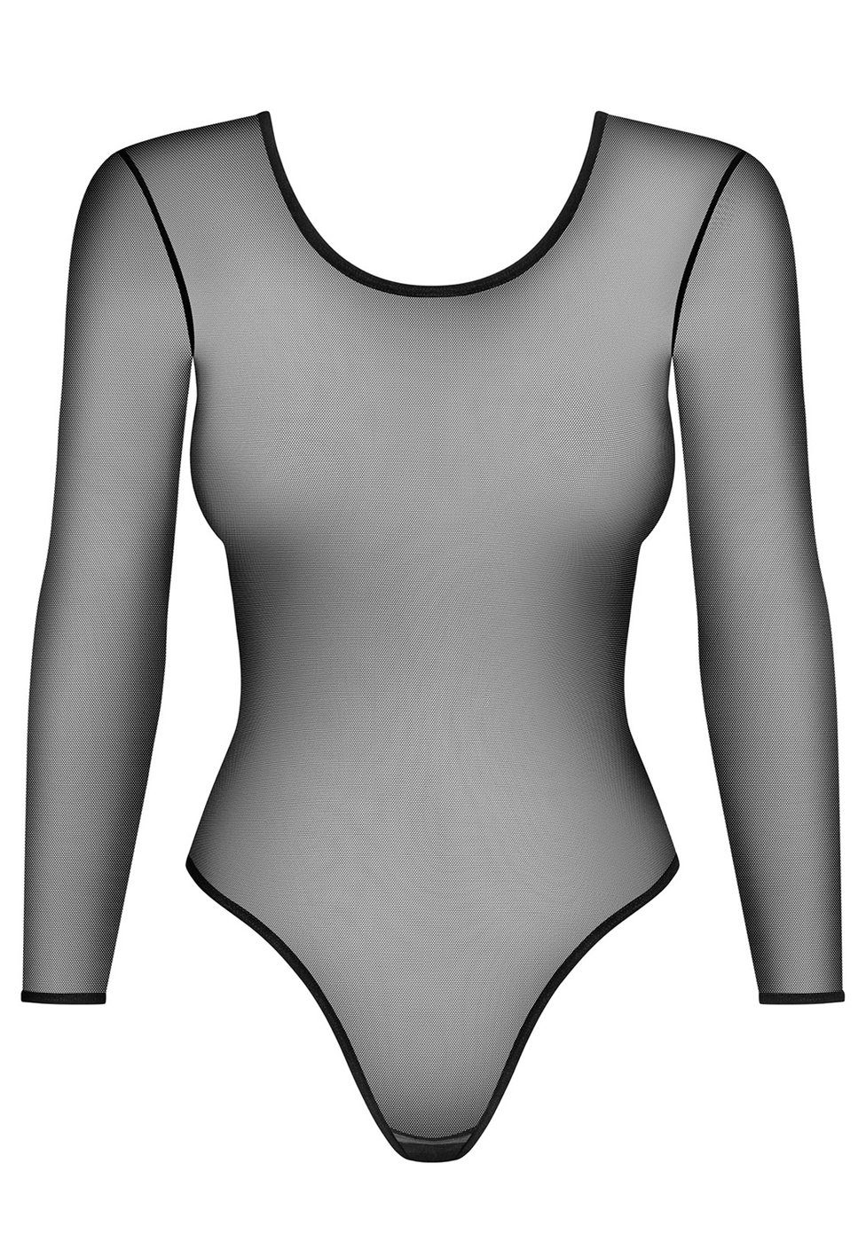 Obsessive Body Transparenter Body mit langen Ärmeln - schwarz