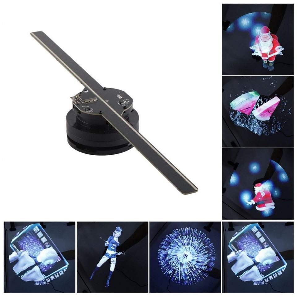Qubebu Led Dekolicht 3d Hologramm Lüfter Holografischer 3d Video Bild