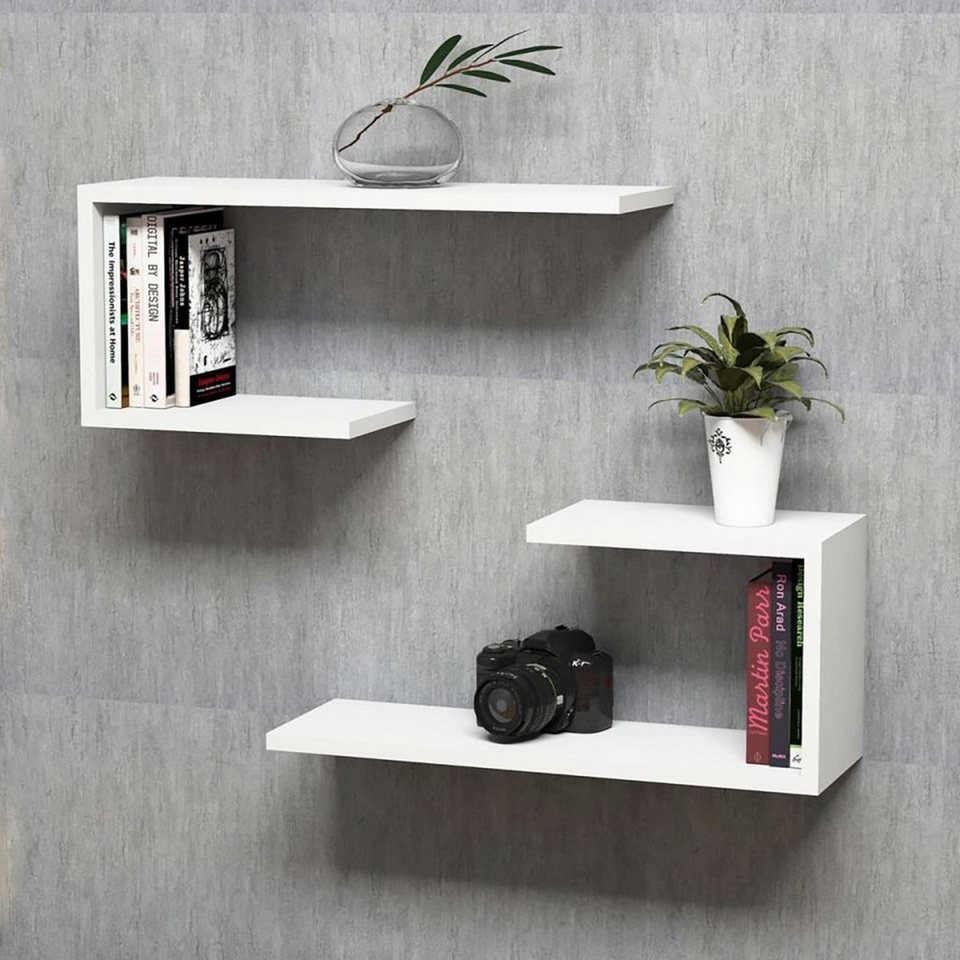 Encasa Wandregal Årslev 2 Er Set Schweberegal 27 X 60 X 20 Cm Weiß