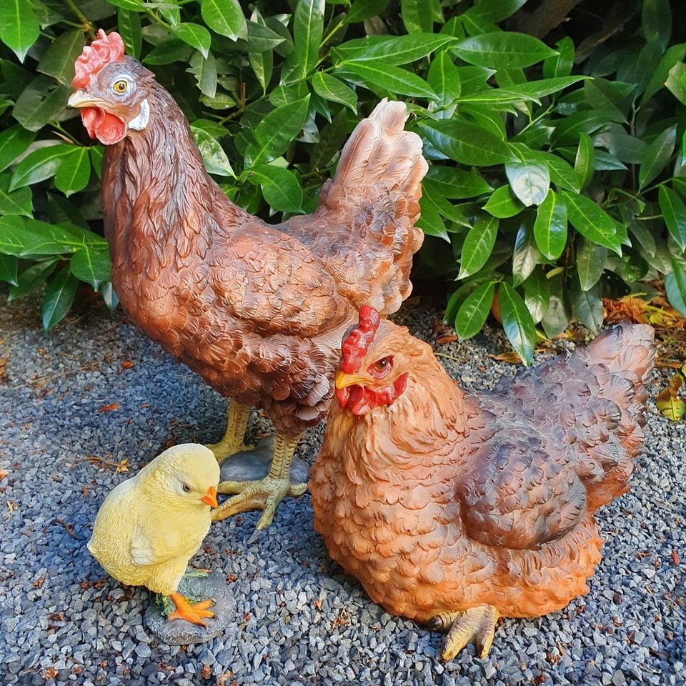 Aspinaworld Gartenfigur Braune Huhn Figuren Im 3 Er Set 32 Cm Figur