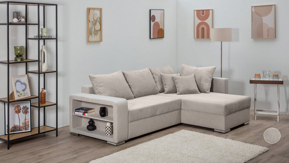Collection Ab Ecksofa John L Form Regalarmlehnebettfunktion