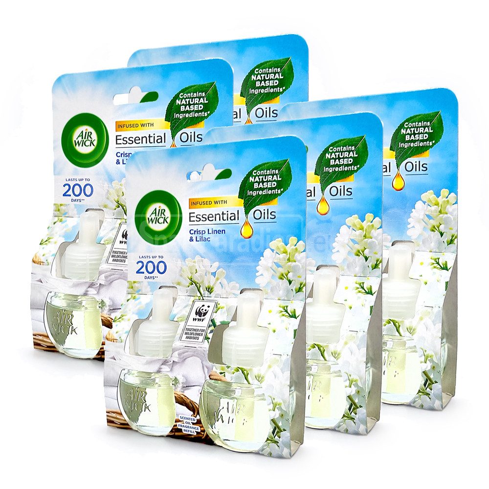 Air Wick Duftöl Air Wick Duftölflakon Cotton & Weißer Flieder Duo-Pack, 2x 19 ml x 5