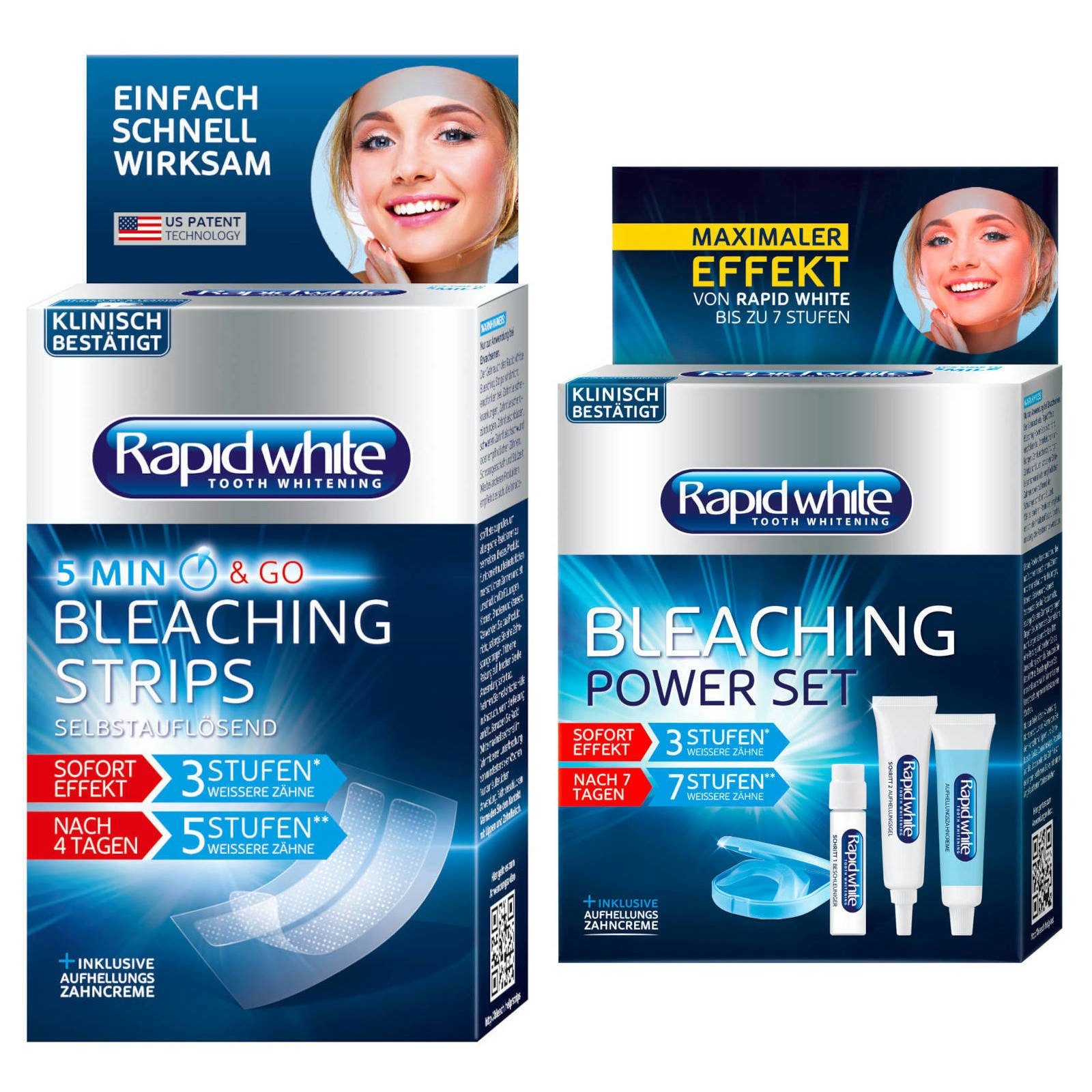 Rapid white Zahnbleaching-Kit Zahnaufhellung Express Bleaching Strips ...