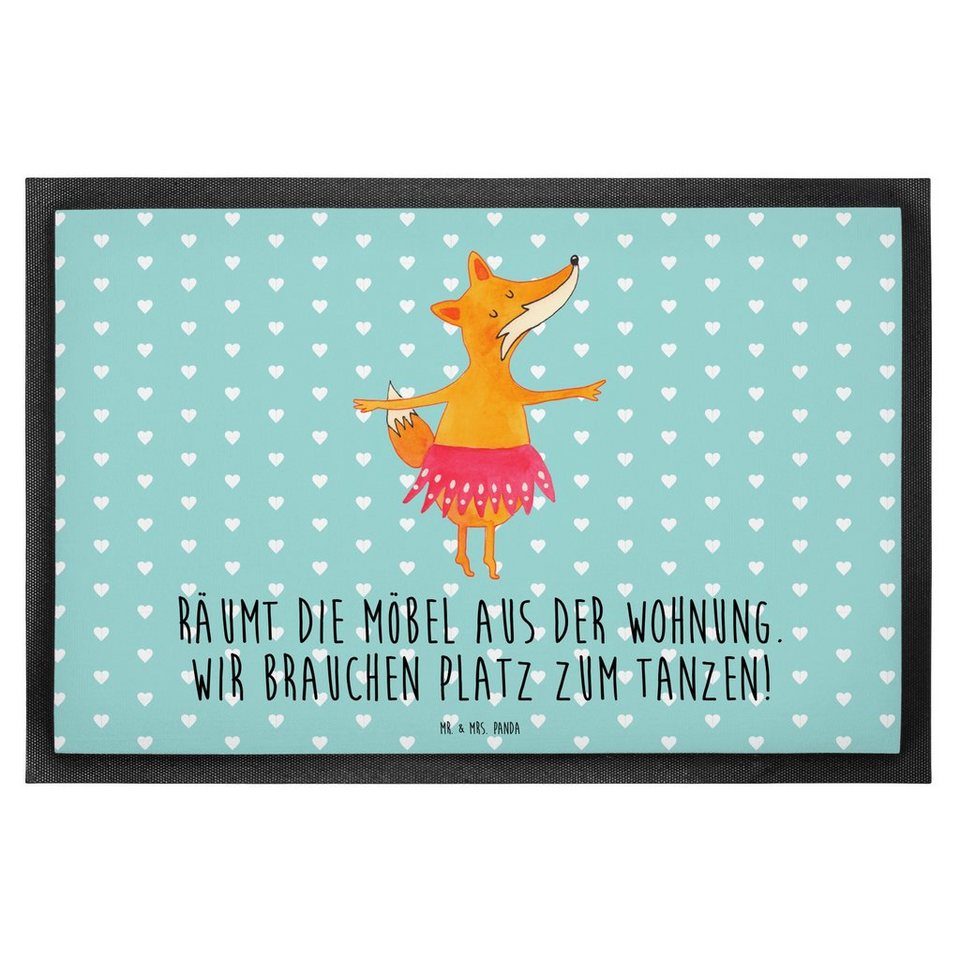 Fußmatte 40 X 60 Cm Fuchs Ballerina Türkis Pastell Geschenk