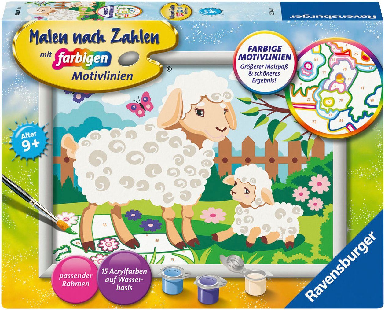 Ravensburger Malen nach Zahlen Schaf mit Lämmchen, Made in Europe