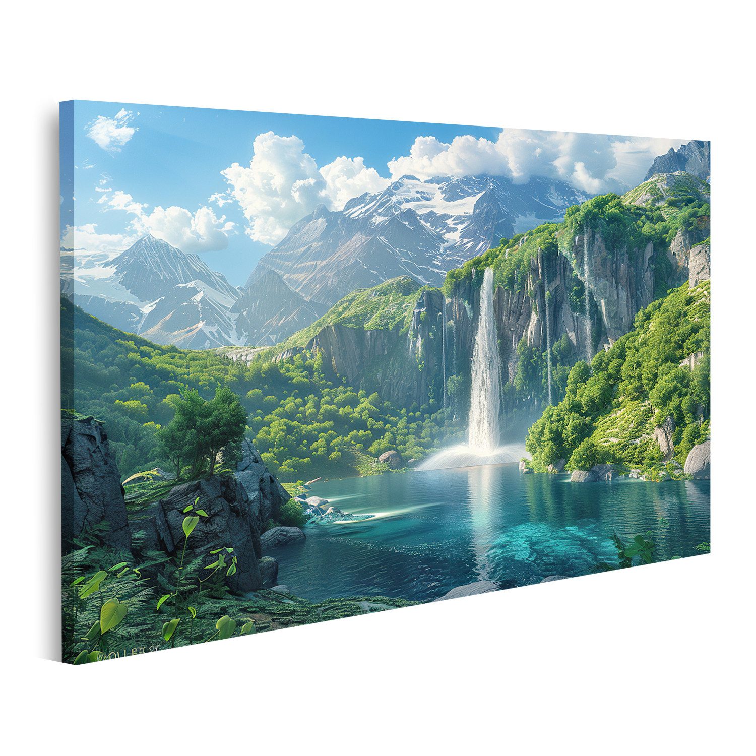 islandburner Leinwandbild Schöne majestätische Wasserfall-Naturattraktion im Nationalpark