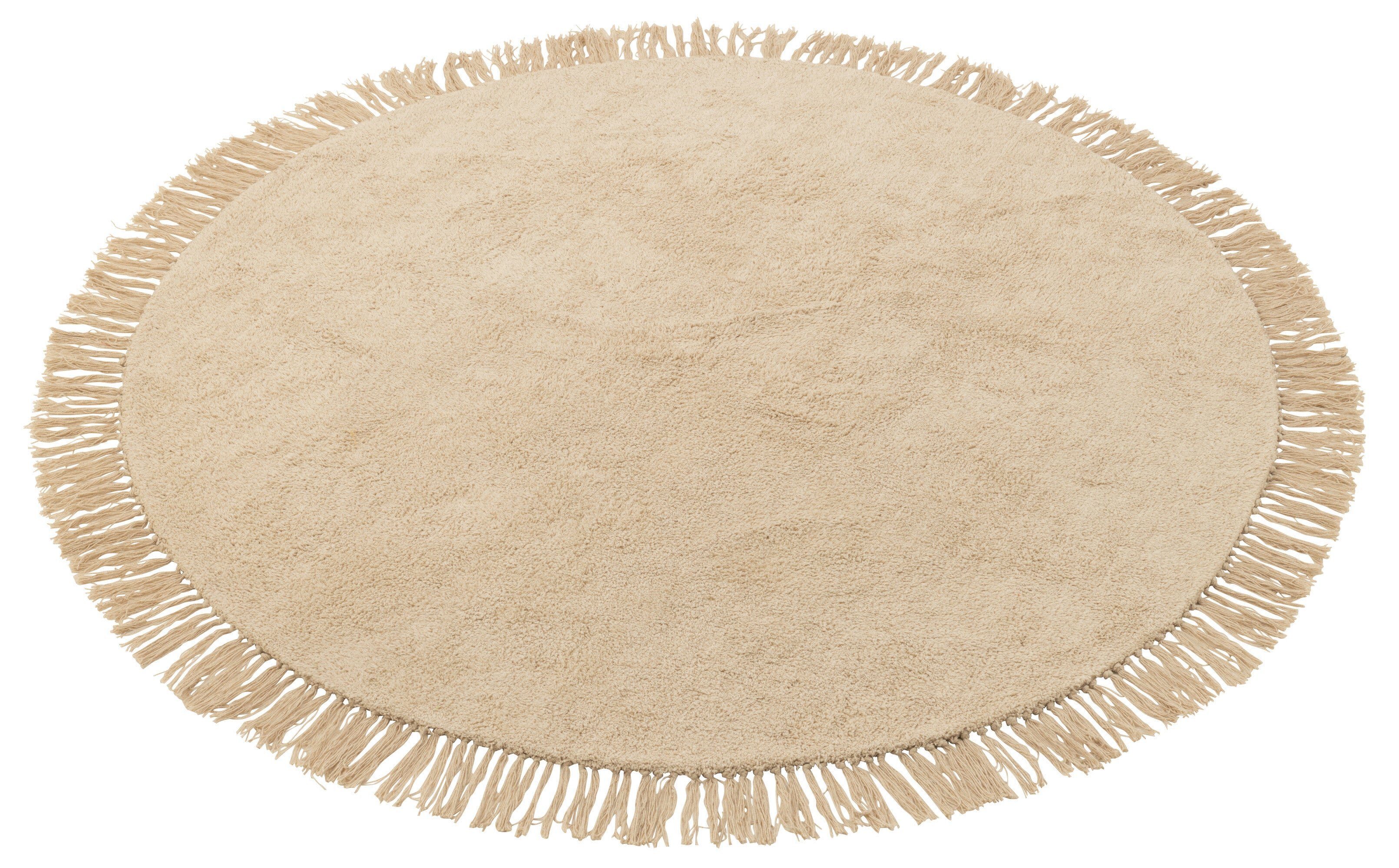 GILDE Dekoobjekt Runder Teppich mit Fransen - 150 cm Durchmesser ...