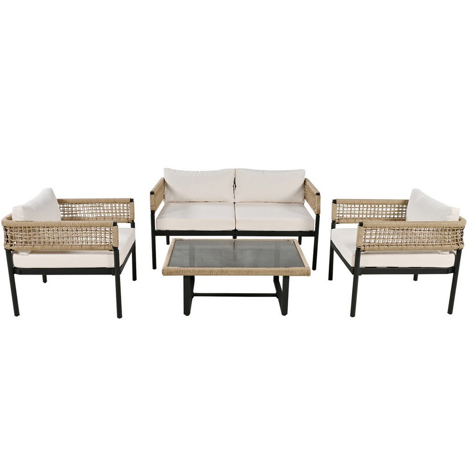 Klam Home Gartenlounge Set Garten Lounge Set 4er Set Mit Sitz Und