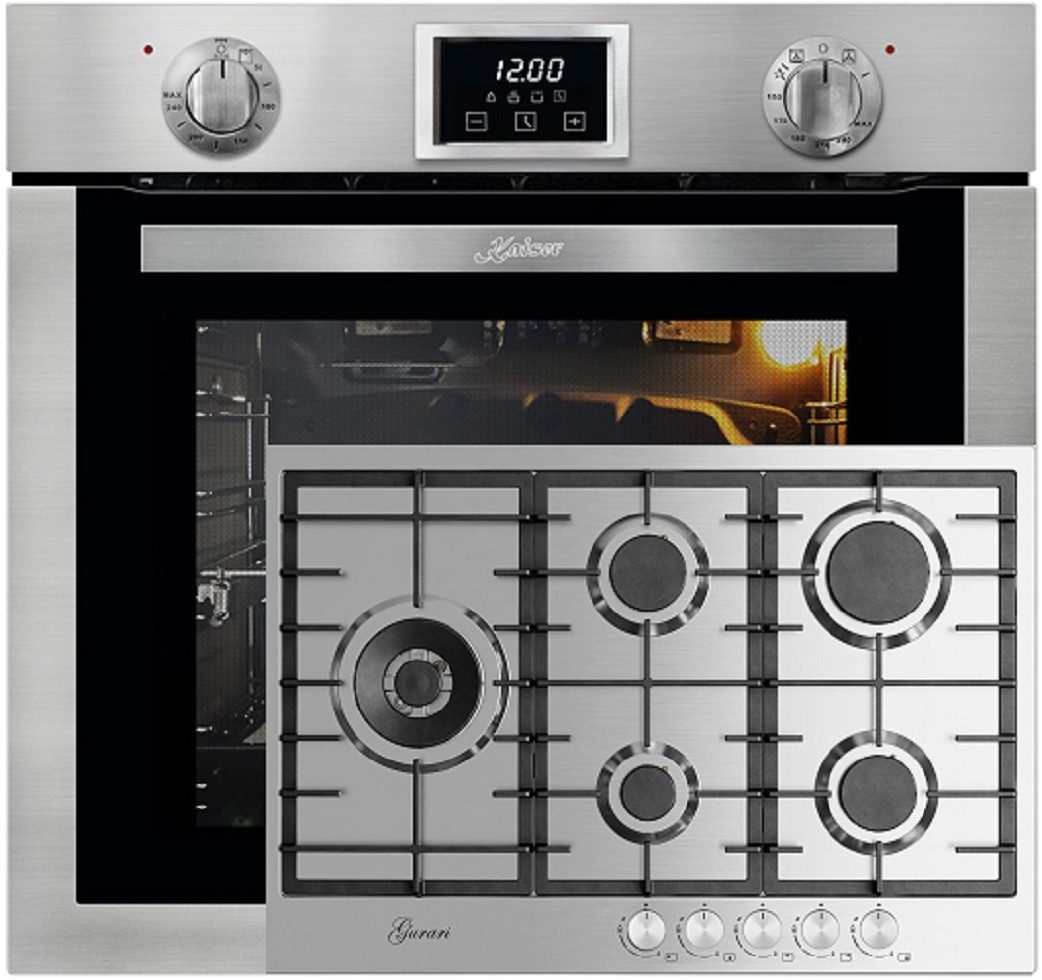 Kaiser Küchengeräte Backofen-Set Herd Set Autark Einbau Gasbackofen Autark, 79L, Grill ...