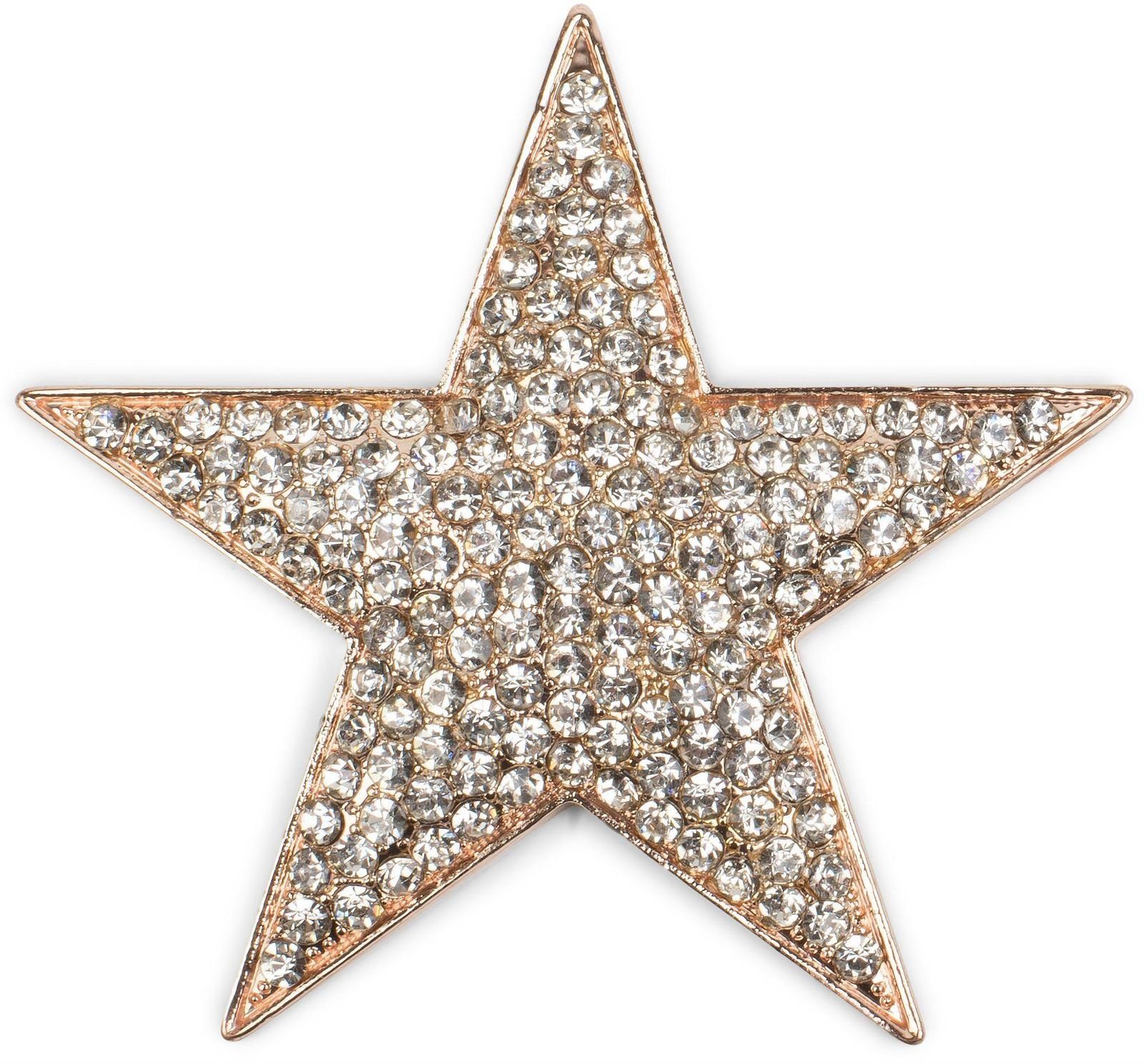 styleBREAKER Brosche (1-tlg), Stern Magnet Brosche mit Strass Steinen